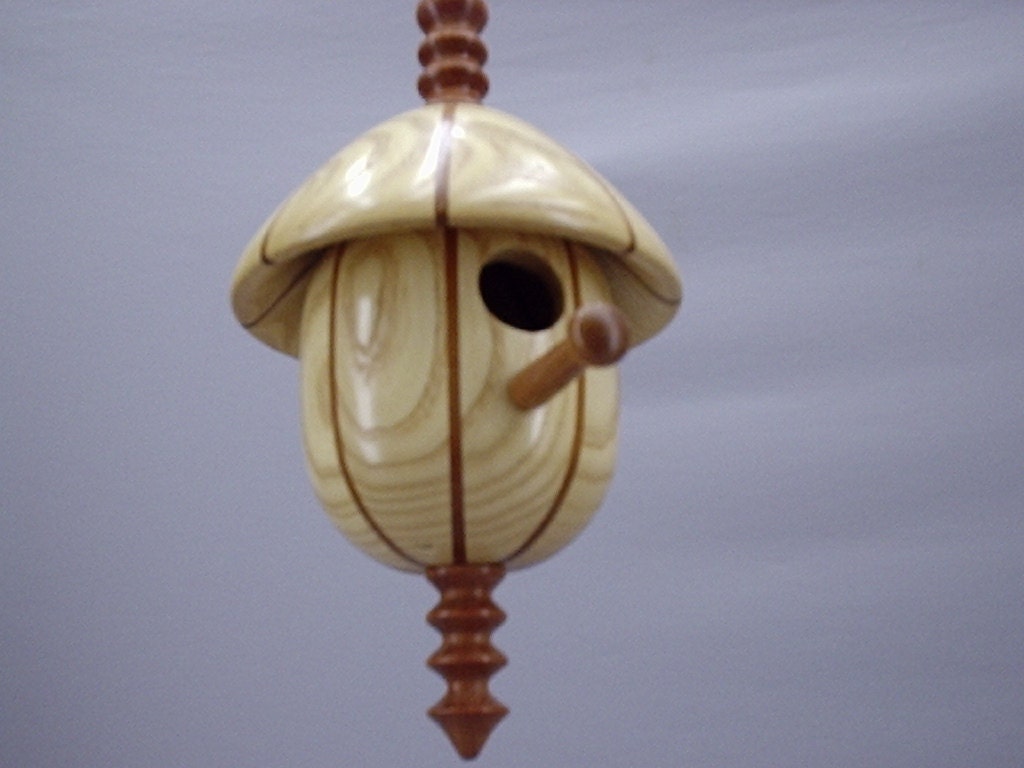 This Beautiful Lathe Turned Segmented Bird House is Made of - Etsy