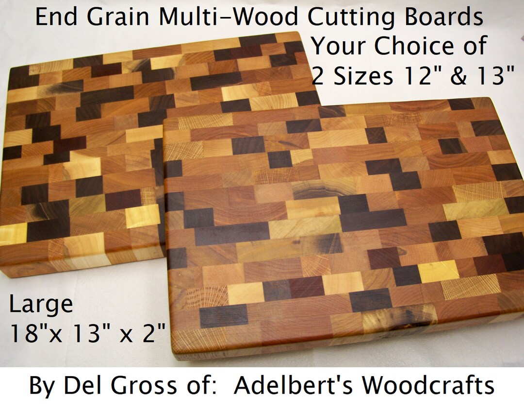 Mixed Wood Cutting Boards of Many Colors 18" X 12" & 18" X 13" X 2 ...