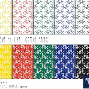 I Love My Bike - Digital Paper, JPG, Printable, Instant Download - Etsy