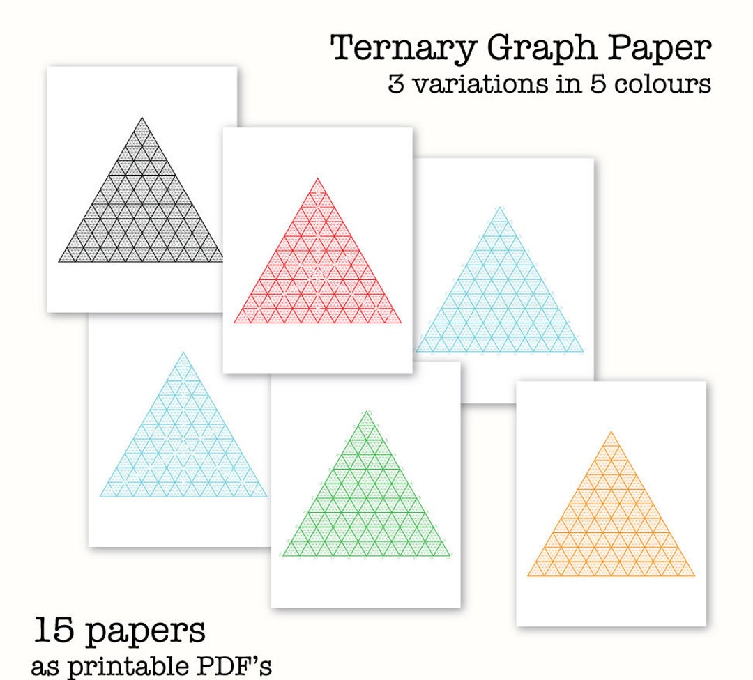 15 Ternery Graph Papers - Triangular Graph Paper - Digital Graph Paper ...