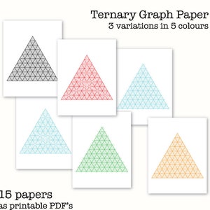 15 Ternery Graph Papers - Triangular Graph Paper - Digital Graph Paper ...
