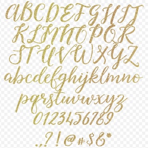 Gold Glitter - Icy Gold Glitter Letters, Clipart Overlay Alphabet ...