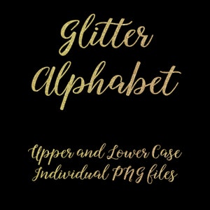 Gold Glitter - Icy Gold Glitter Letters, Clipart Overlay Alphabet ...