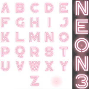 Pink Neon Glow Letter Clipart, Magenta Neon Alphabet,pink Neon ...