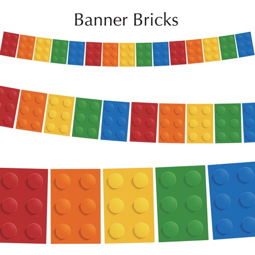 Building Blocks and Building Bricks Banner Set 1 5 Bricks - Etsy Australia