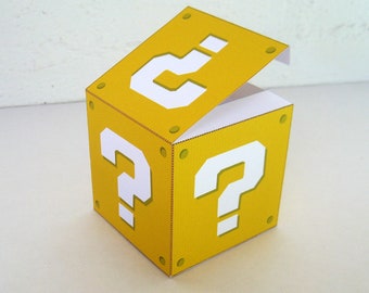 Yellow Question Box Favor Box Treat Box Printable PDF - Etsy