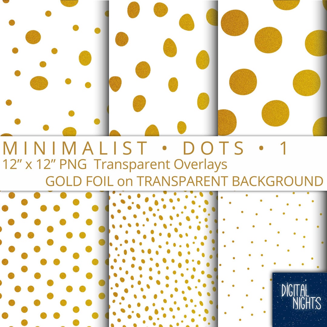 Scattered Gold Dots Overlay - Set 1 - Gold Foil on Transparent ...