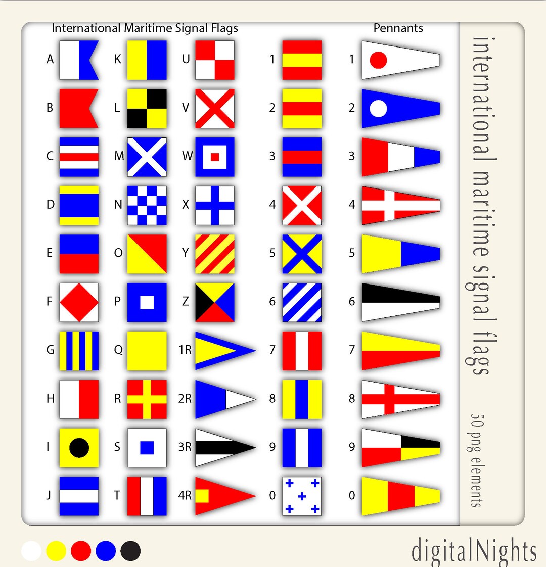 Maritime International Signal Flags Vers 1 Clipart - Etsy