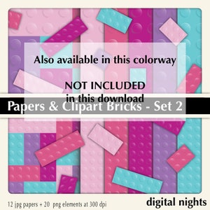 Building Bricks and Building Blocks - Digital Papers & Brick Clipart ...