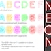 Magenta Glow Neon Letter Clipart: PNG Alphabet Overlays (digital ...