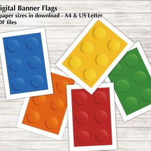 Building Blocks and Building Bricks Banner - Set 1 - 5 Bricks, 10" High ...