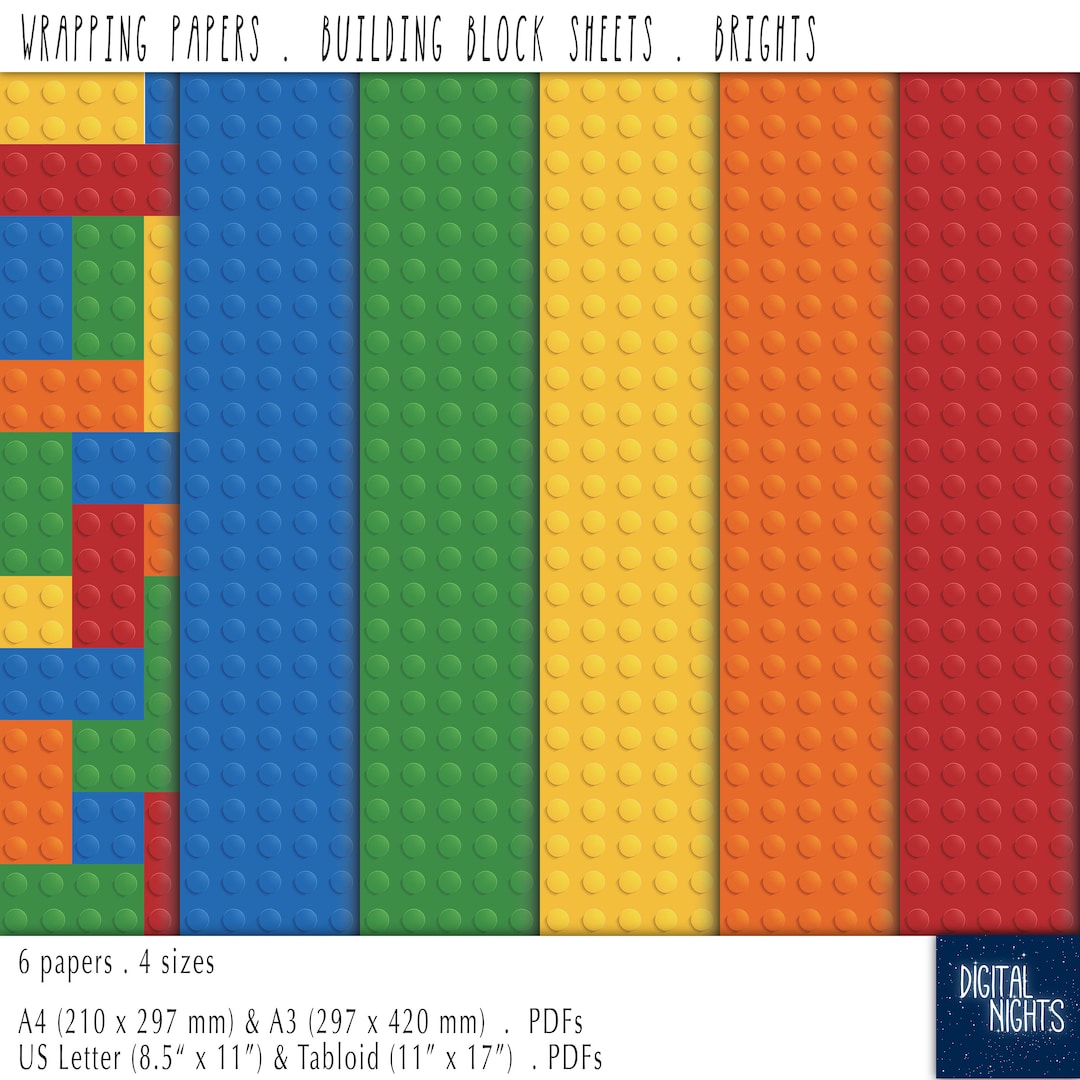 Building Blocks Wrapping Paper: Bright Colors (digital Download) - Etsy