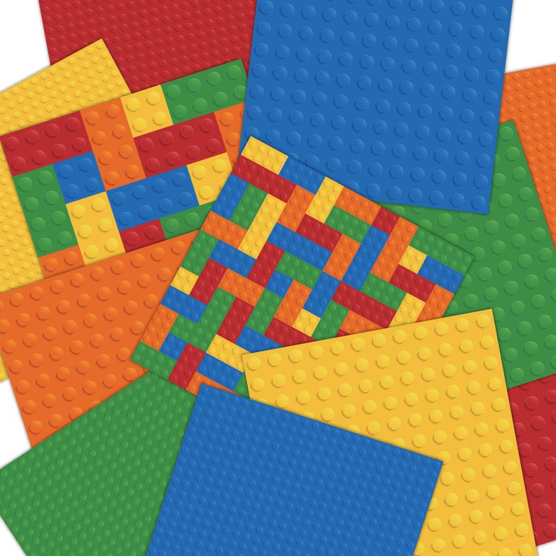 Building Bricks and Building Blocks Digital Papers & Brick - Etsy
