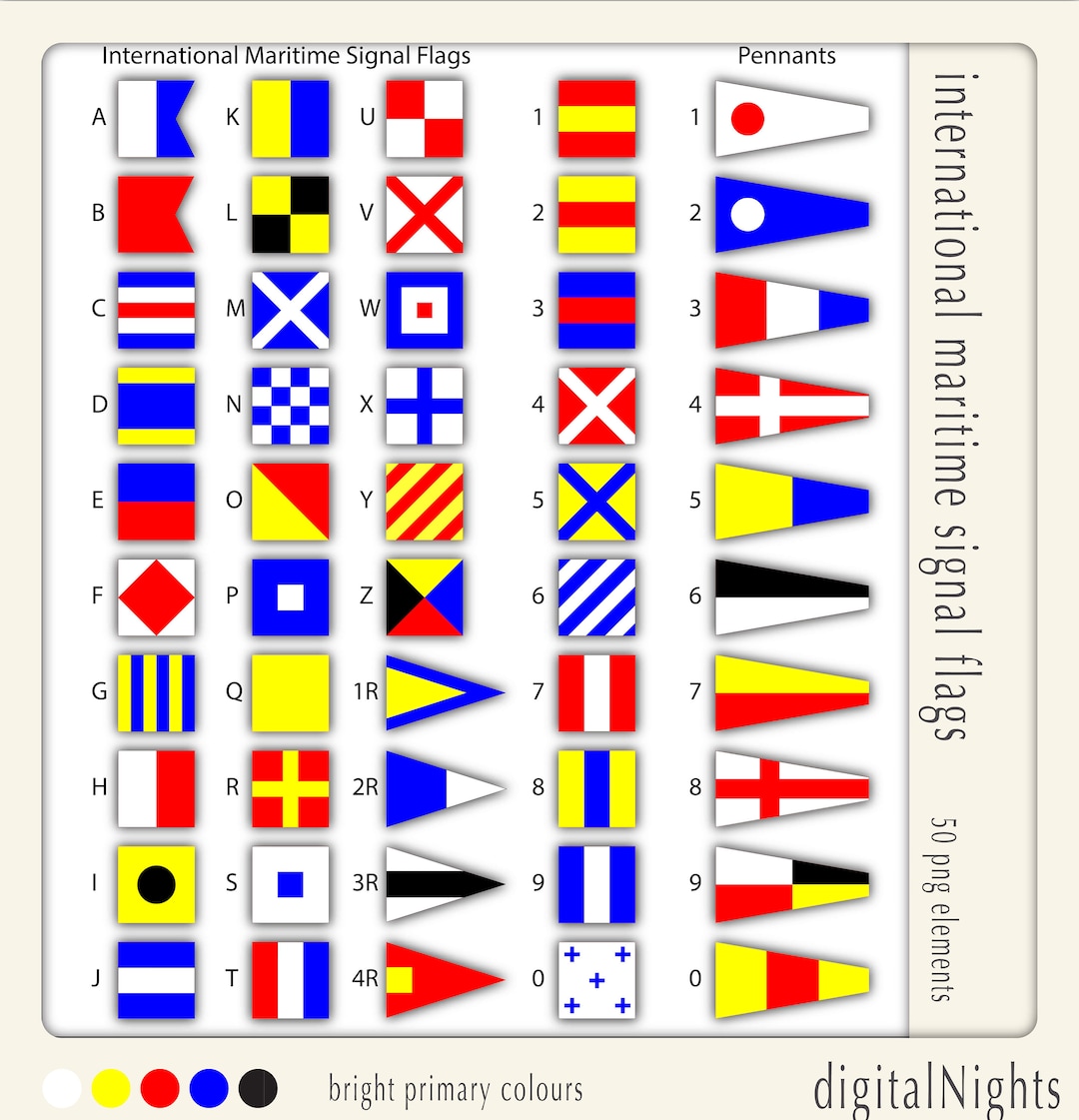 Maritime International Signal Flags - Vers 1 - Clipart - Digital ...