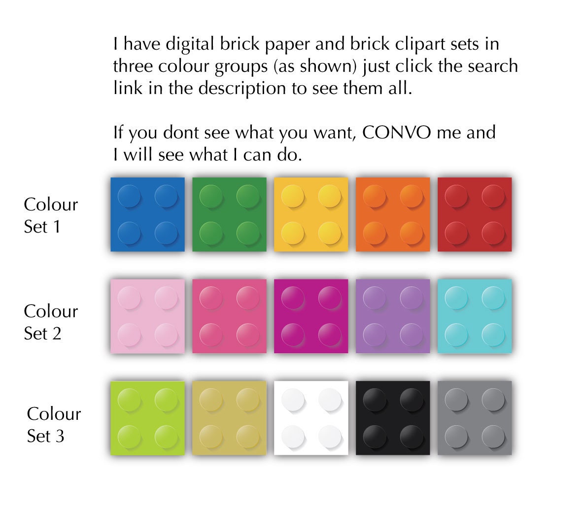 Building Bricks and Building Blocks Digital Papers & Brick - Etsy