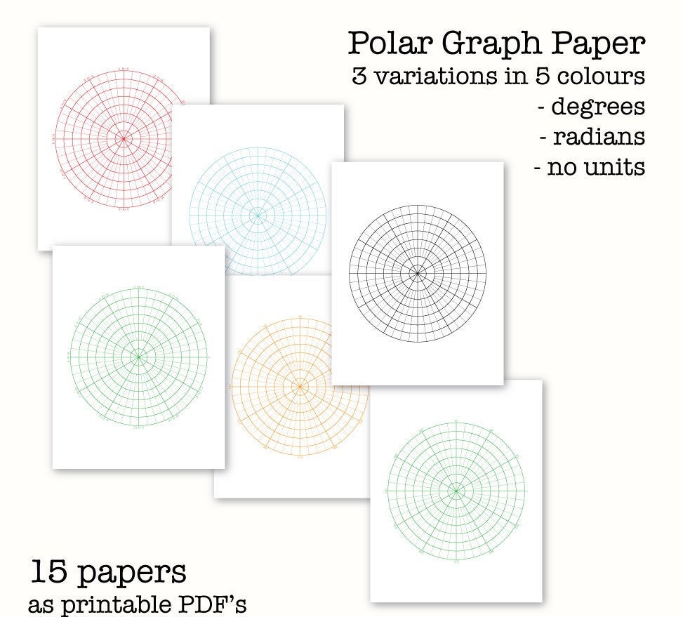 15 Polar Graph Papers Circular Graph Paper Digital Graph | Etsy