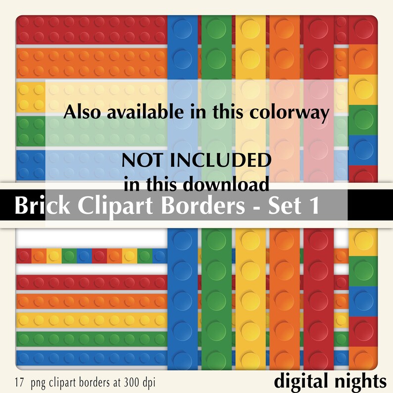 Building Blocks Clipart Borders: Set 2, PNG (digital Download) - Etsy