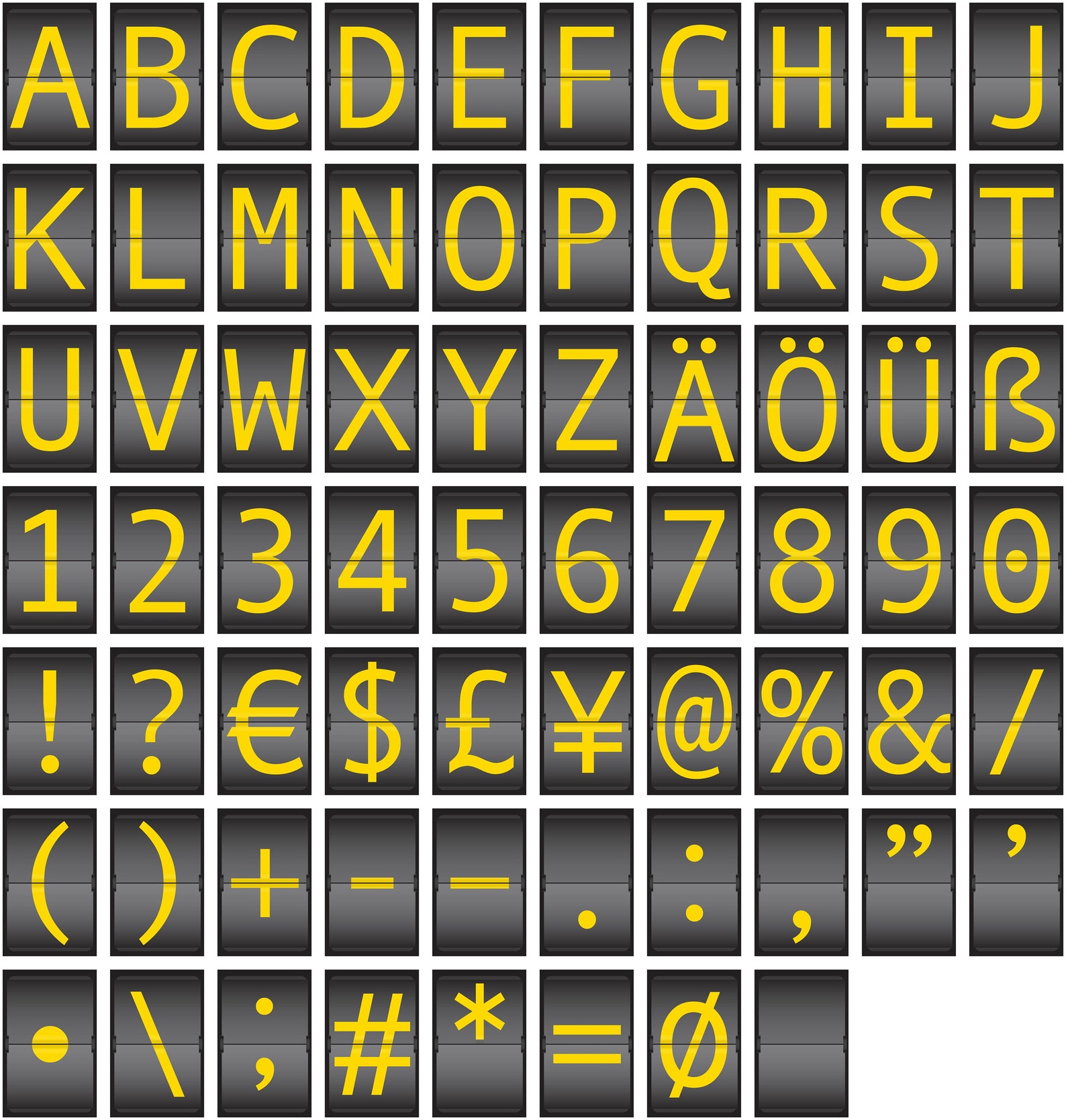 Retro Airport Style Flipboard Letters Alphabet | Etsy