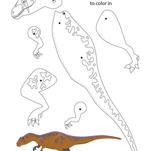 Articulated Paper Puppet Allosaurus Toy Dinosaur Printable Instant ...