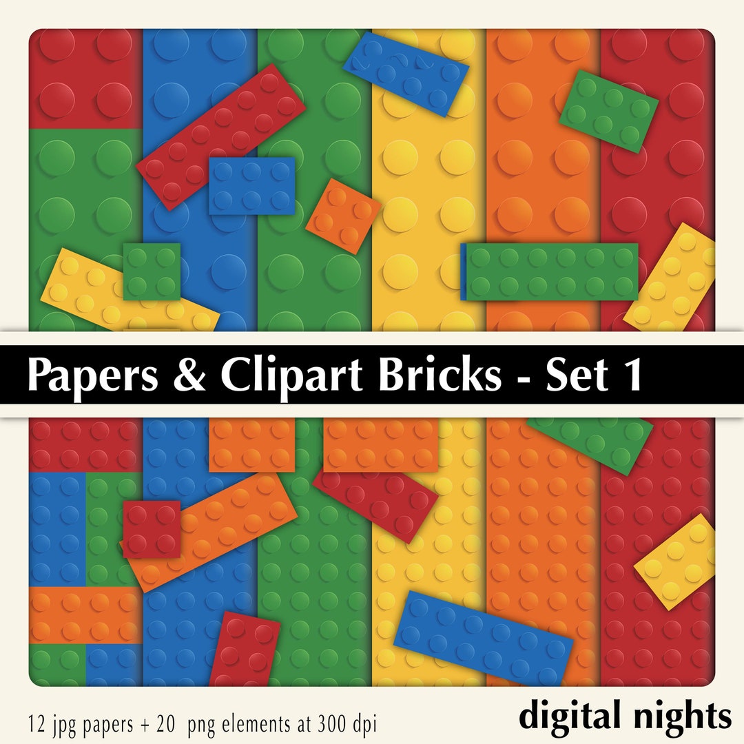 Building Bricks and Building Blocks - Digital Papers & Brick Clipart ...