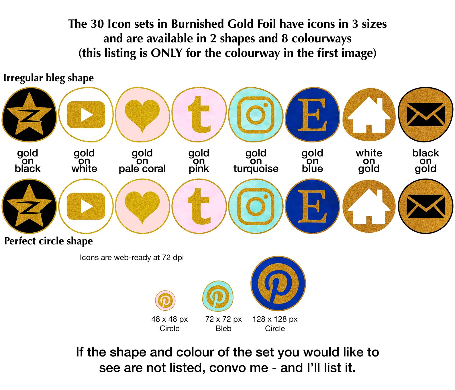 30 Web & Blog Icons for Social Media Popular in Asia Gold | Etsy