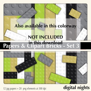 Building Bricks and Building Blocks - Digital Papers & Brick Clipart ...