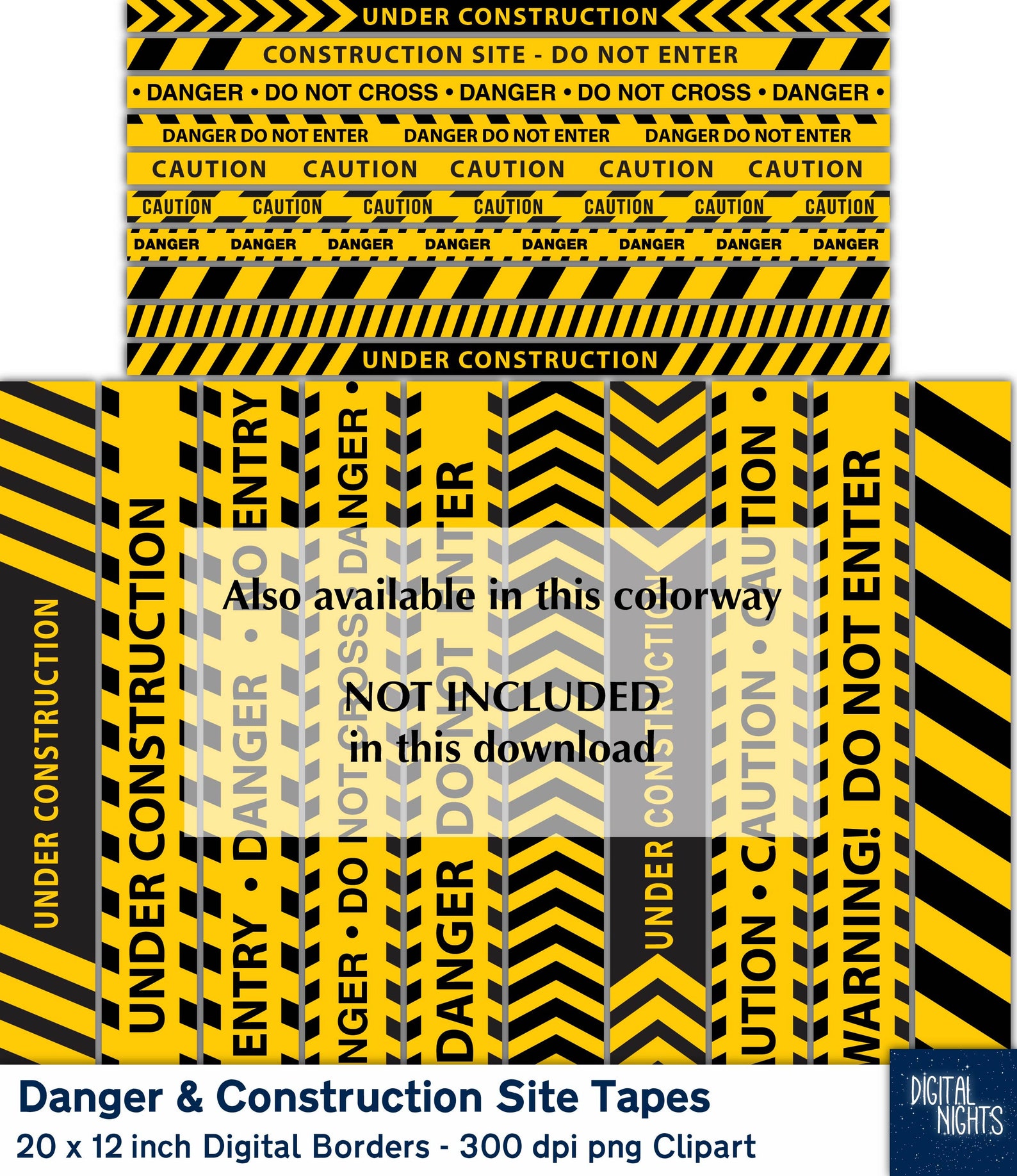 Crime Scene and Danger Tapes Digital Borders 12 | Etsy