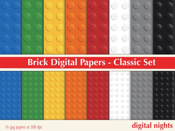 Building Blocks and Building Bricks Digital Paper Classic | Etsy