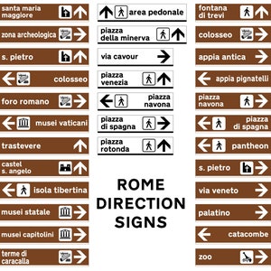 Rome Historic Street Signs Clipart: Marble, Historic Landmarks (digital ...