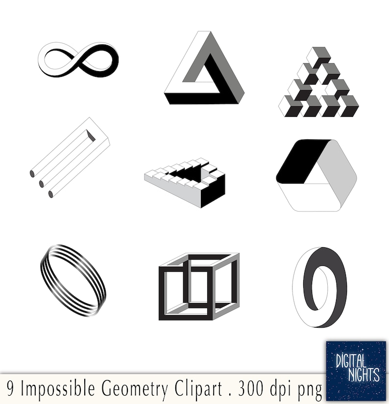 Impossible Geometry PNG Clipart: Penrose, Mobius, Necker (instant ...