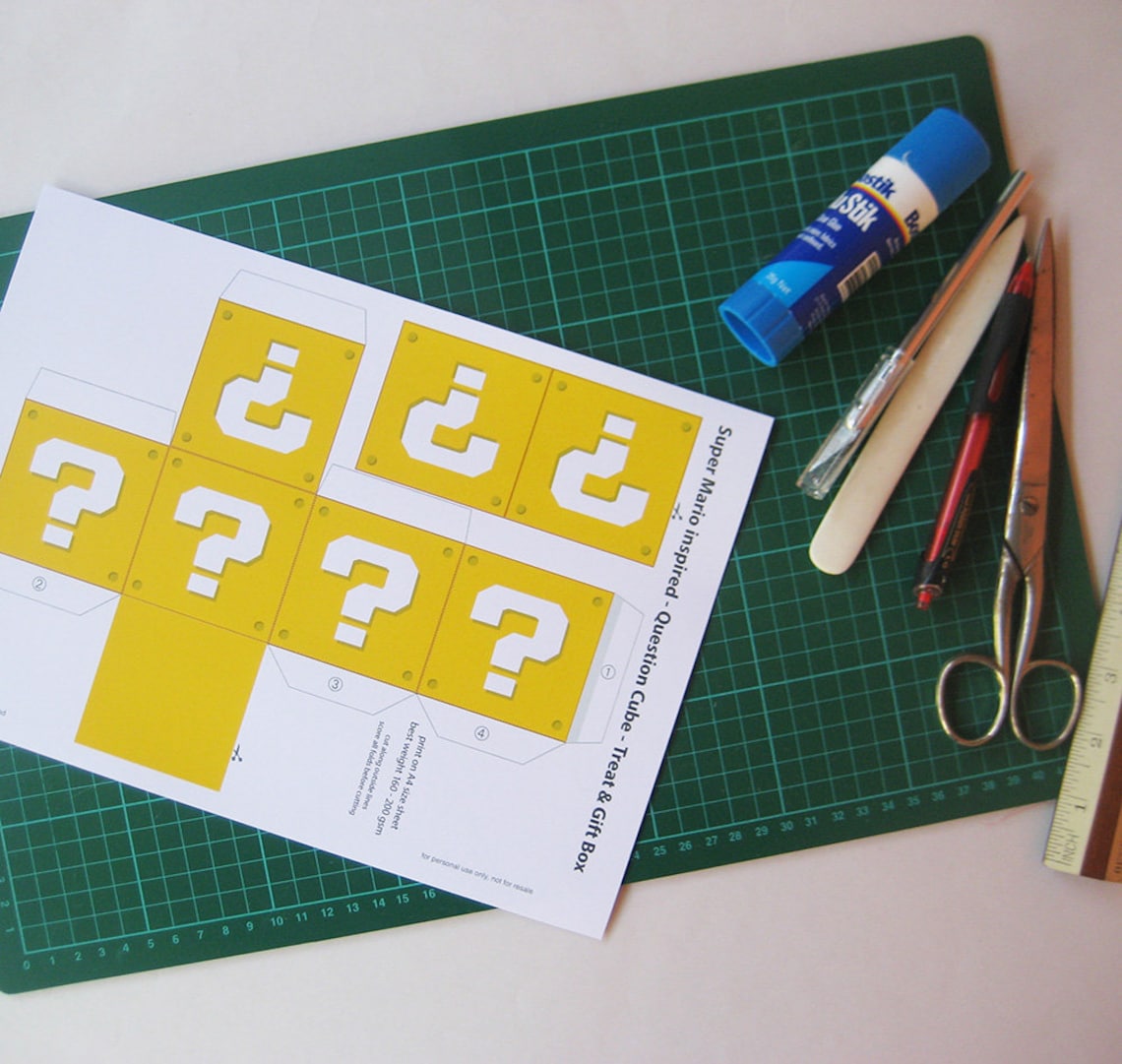 Yellow Question Box Favor Box Treat Box Printable PDF - Etsy