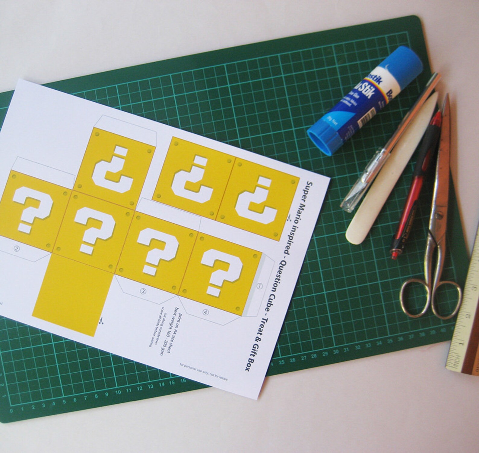 Yellow Question Box Favor Box Treat Box Printable PDF - Etsy