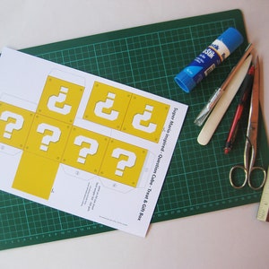 Yellow Question Box - Favor Box, Treat Box - Printable PDF, Instant ...