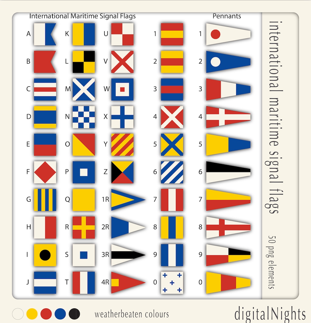 Maritime International Signal Flags - Vers 2 - Clipart - Digital ...