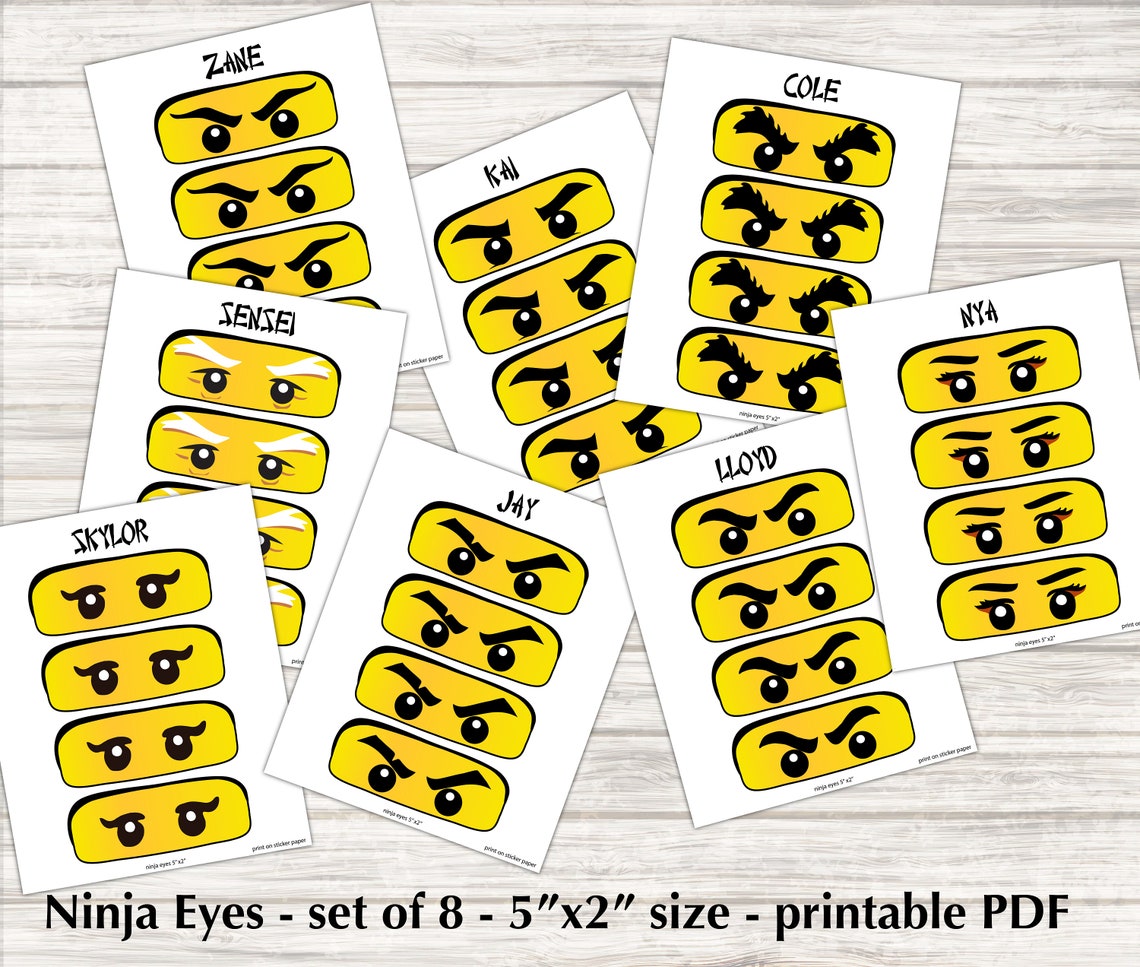 Ninja Party Stickers Ninja Eye Stickers 8 Styles - Etsy