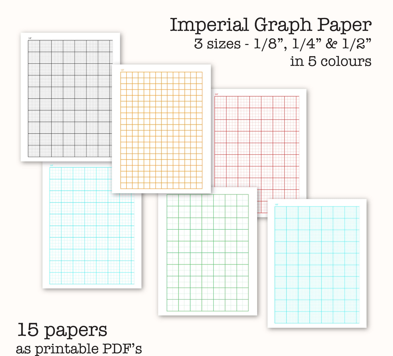 15 Imperial Measure Graph Papers Inch Graph Paper Digital - Etsy