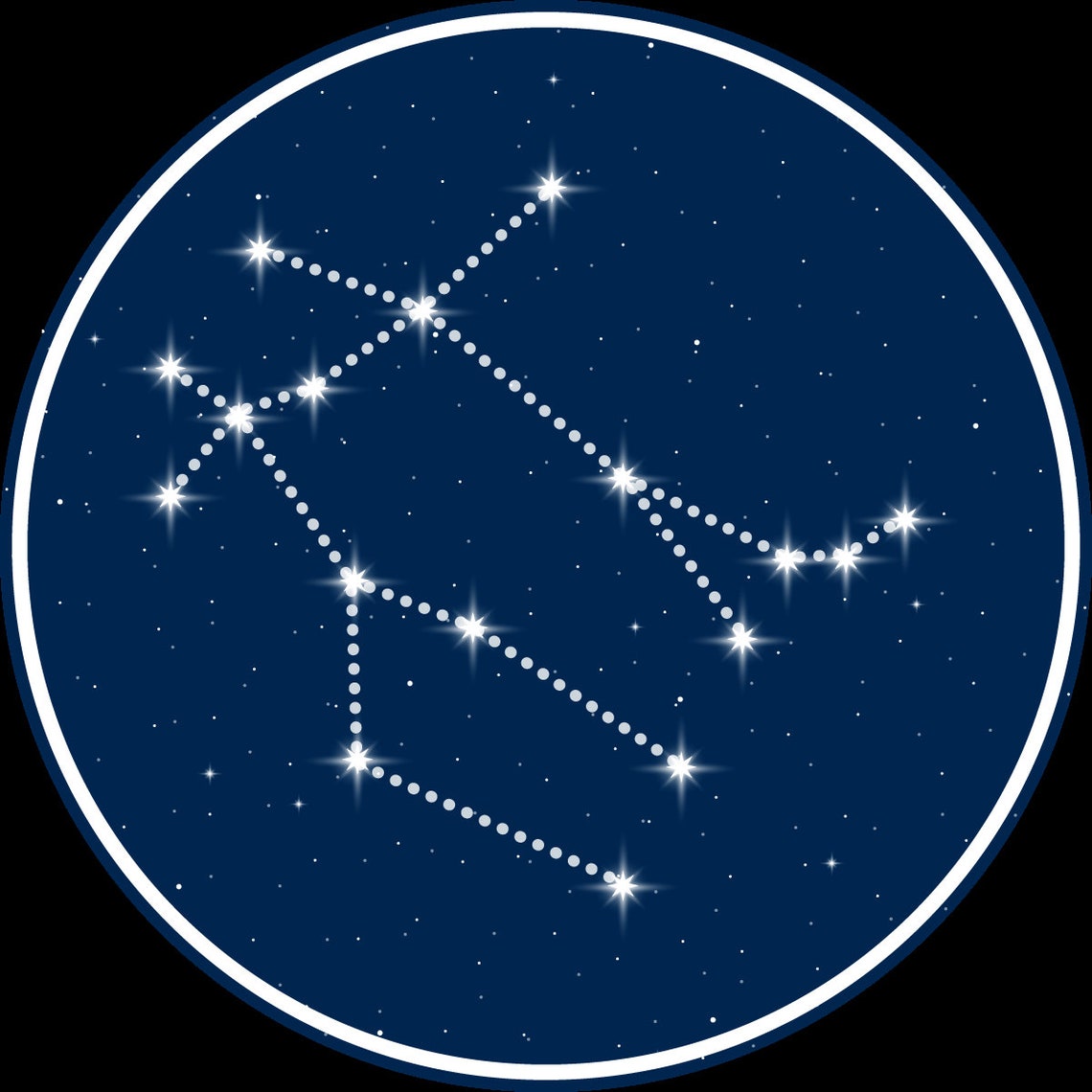 Zodiac Constellations - Medallion Badge Clipart - Digital Collage, PNG ...
