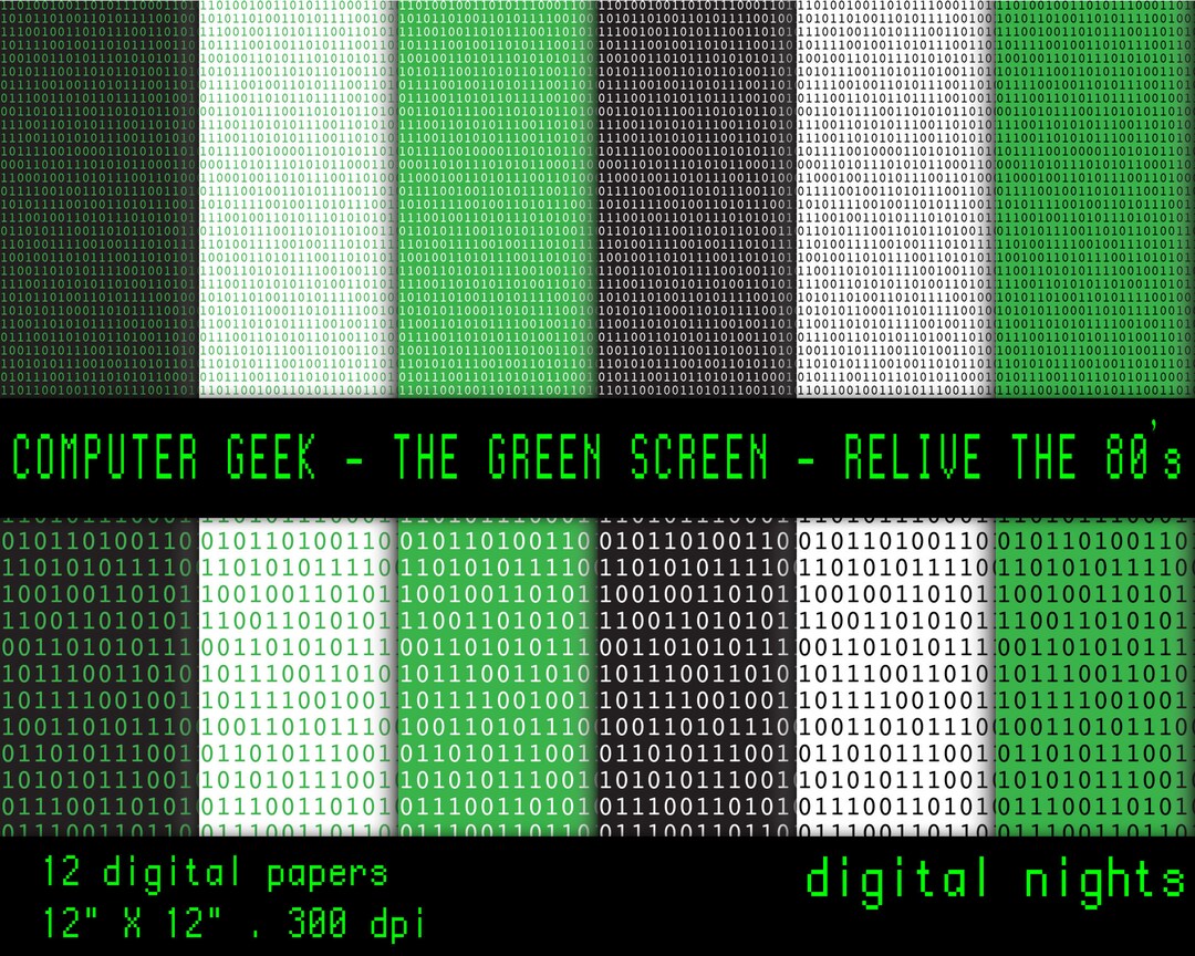 Eighties Computer Geek - Digital Paper, Digital Collage 300 Dpi JPG ...
