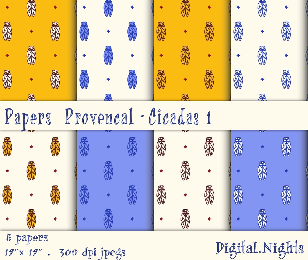 Cigale - Traditional French Provencal Fabric Design - Cicadas #1 ...