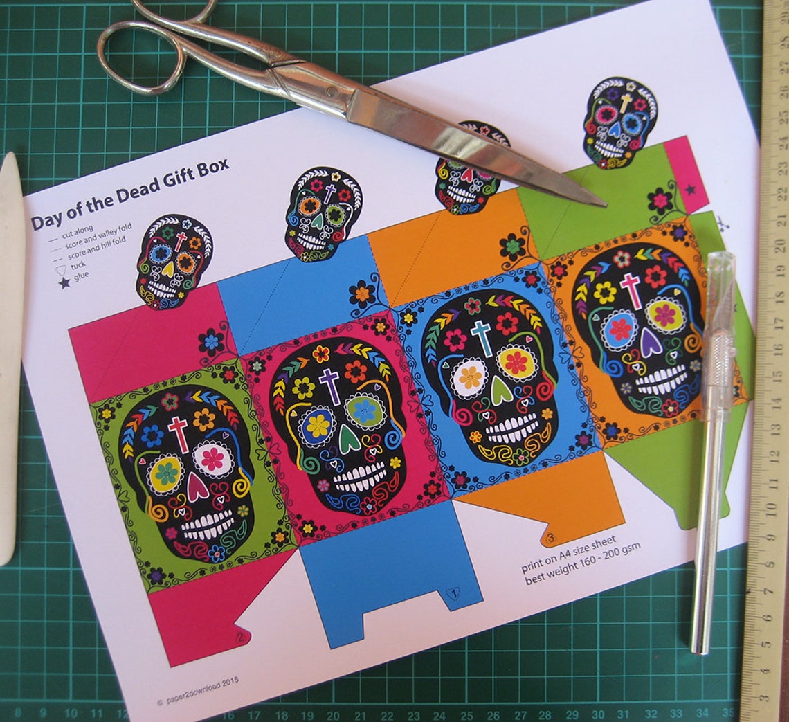 Día De Los Muertos Gift or Treat Box Day of the Dead | Etsy