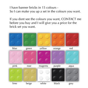 Building Blocks Banner: Rainbow Bricks Party Decor (printable PDF ...