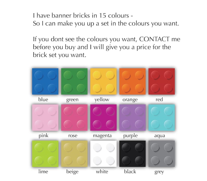 Building Blocks Banner: Rainbow Bricks Party Decor (printable PDF ...