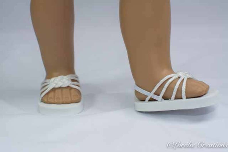 American Girl 18 Inch Doll Sandals Shoes Flipflops In White Etsy