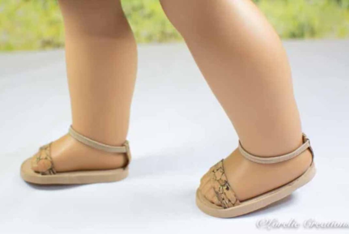 18 Inch Doll SANDALS SHOES Flip Flops With Real Cork Toe and Heel Tab ...