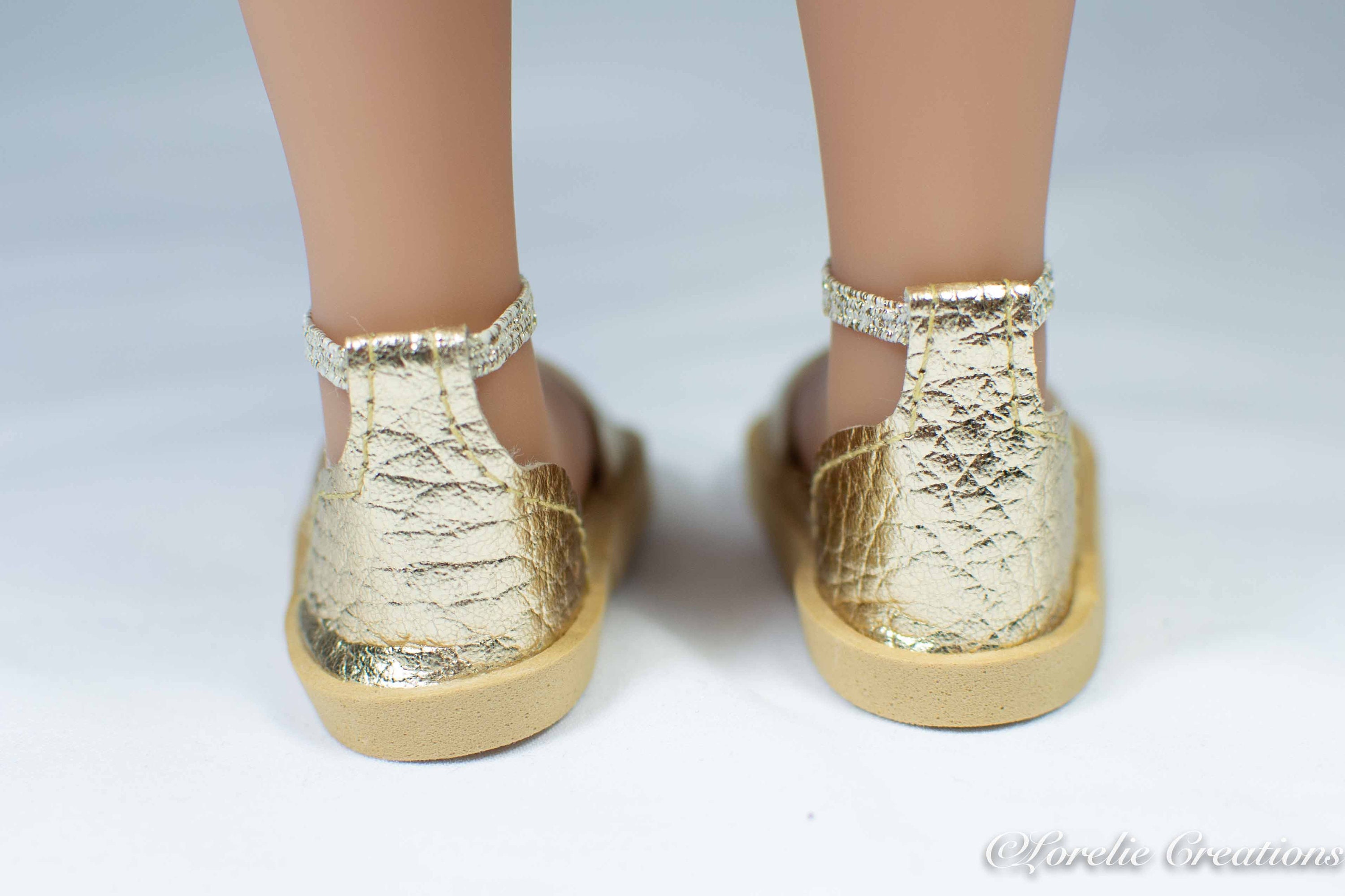 Ruby Red Fashion Doll Shoes SANDALS in GOLD Metallic Faux - Etsy UK