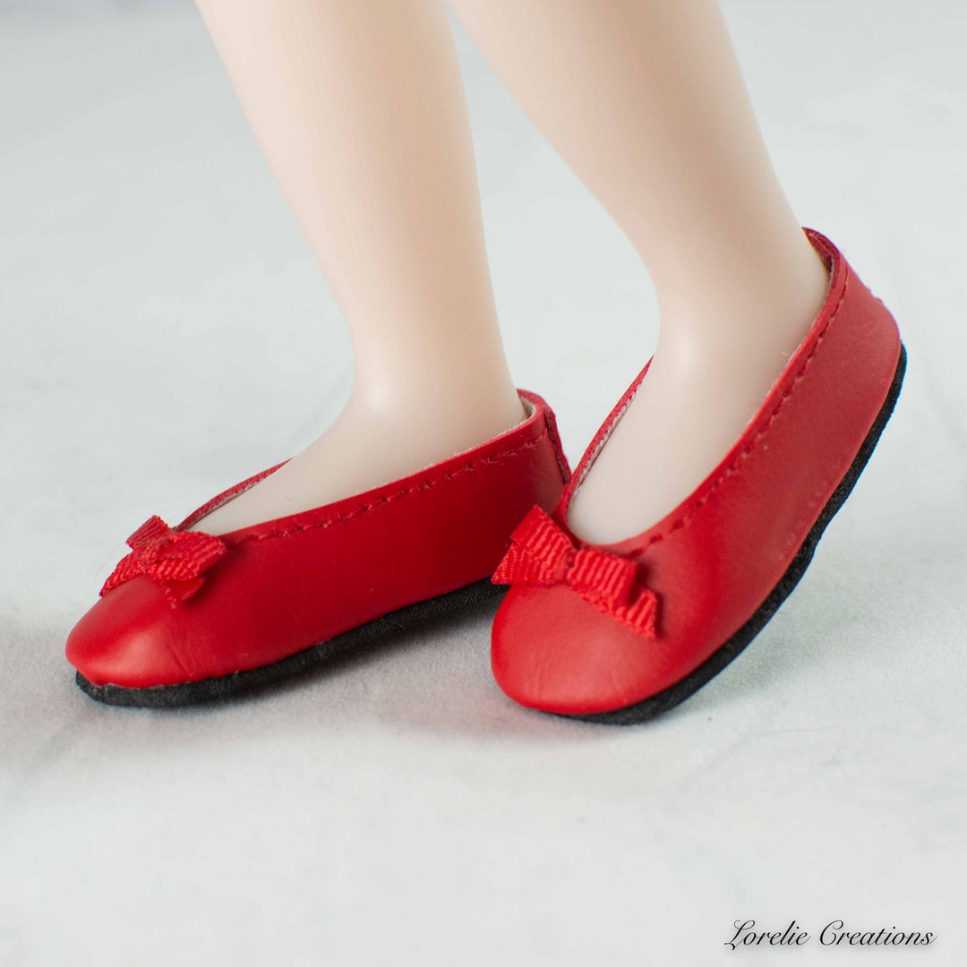 SIBLIES Ruby Red Fashion Friends Doll Ballet Flats Shoes in RED Faux ...
