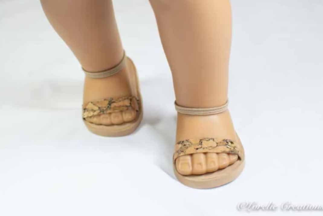 18 Inch Doll SANDALS SHOES Flip Flops With Real Cork Toe and Heel Tab ...