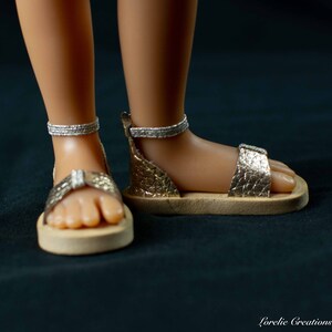 SIBLIES Ruby Red Fashion Doll Shoes SANDALS in GOLD Metallic Faux ...