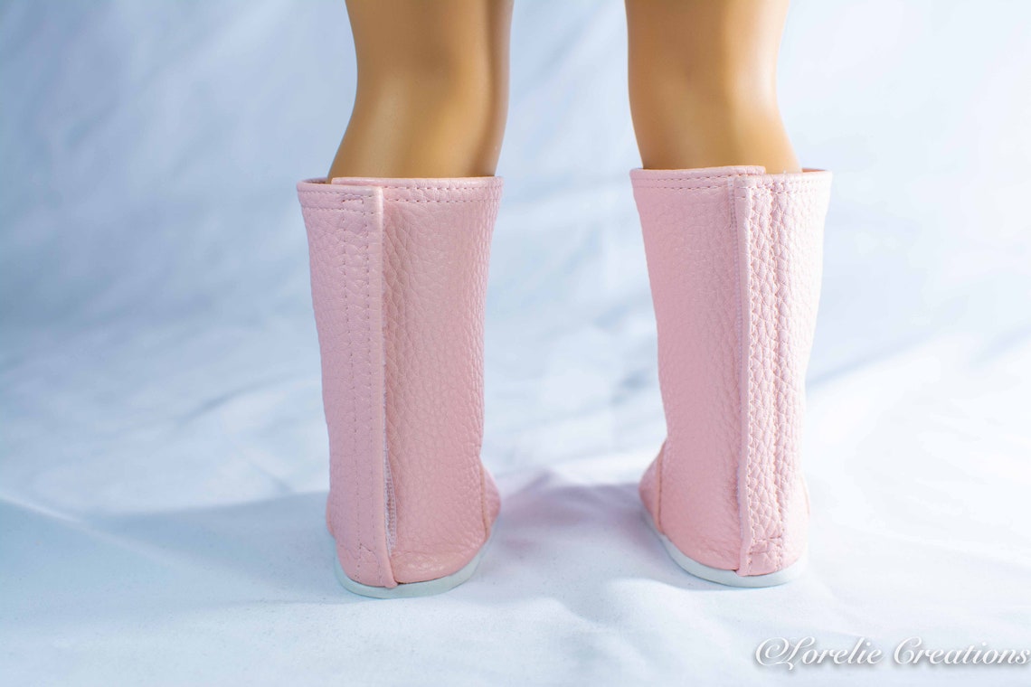 BOOTS in Pink Pebble Textured Faux Leather With White Soles - Etsy