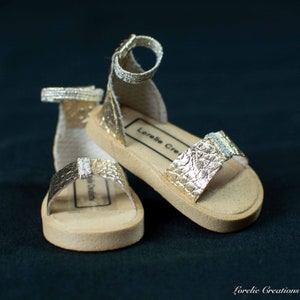 SIBLIES Ruby Red Fashion Doll Shoes SANDALS in GOLD Metallic Faux ...